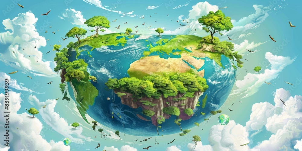 Explore an azure world where natural landscapes blend seamlessly with ...