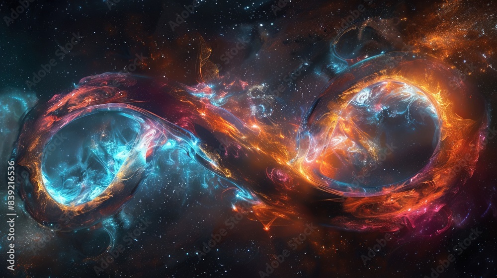 Infinity symbol in space formed by a nebula Stock Illustration | Adobe ...