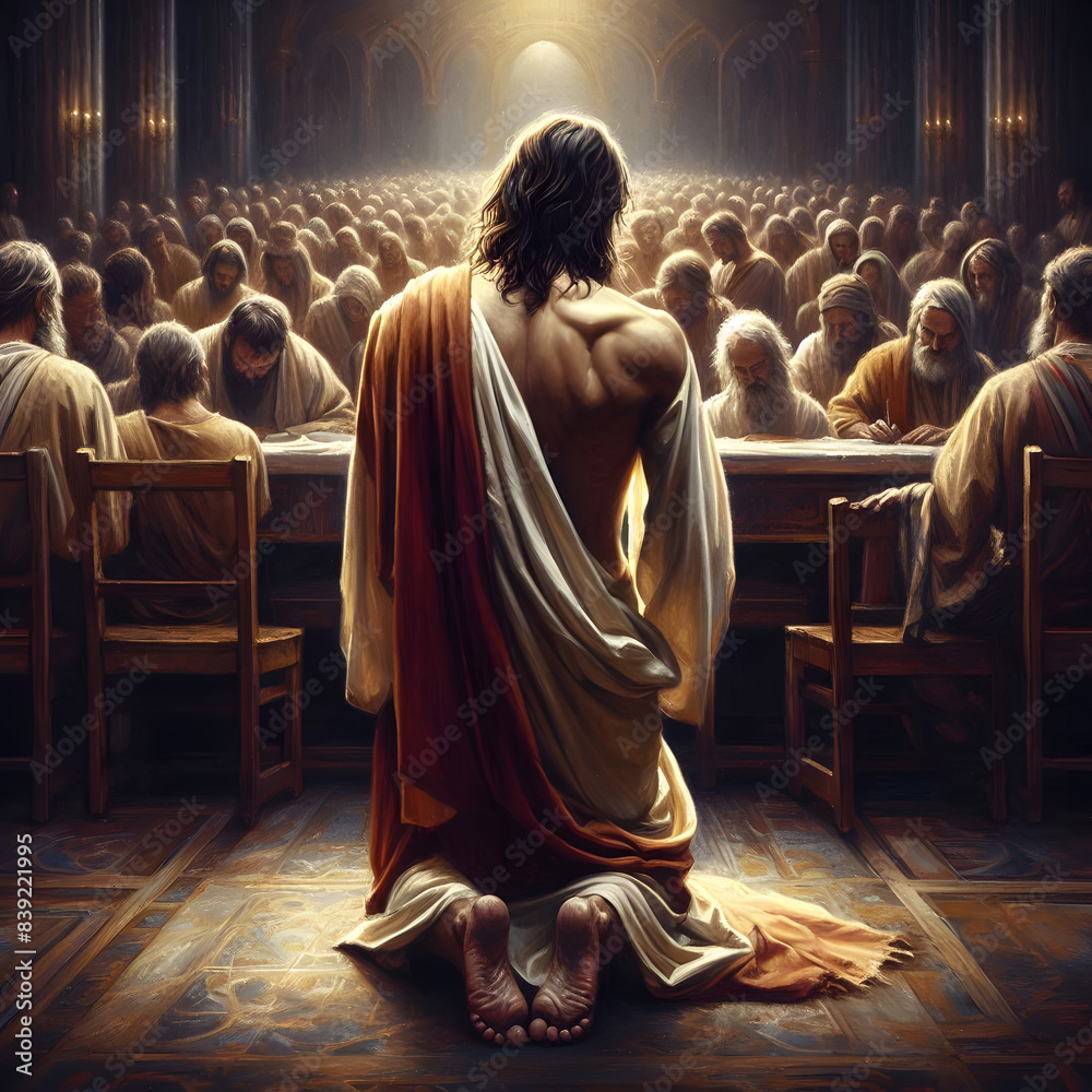 Jesus sentenced to death by crucifixion Stock Illustration | Adobe Stock