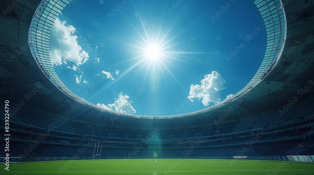 Real photos, sports stadium, circular indoor stadium, ultra wide angle ...