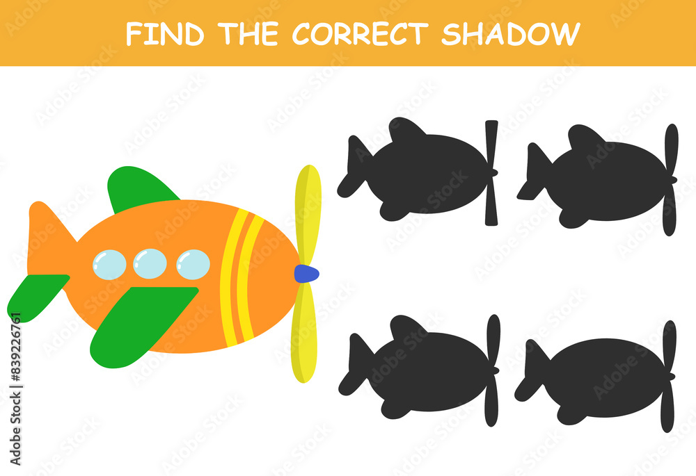 Shadow matching game for kids. Find the correct shadow. Educational ...