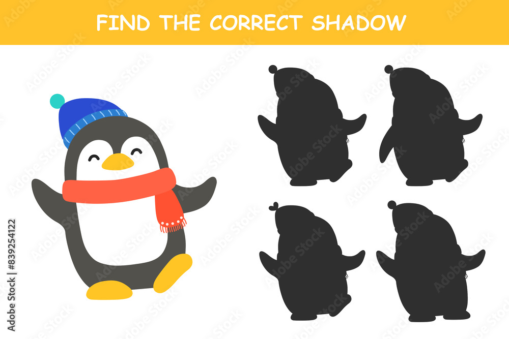 Shadow matching game for kids. Find the correct shadow. Educational ...