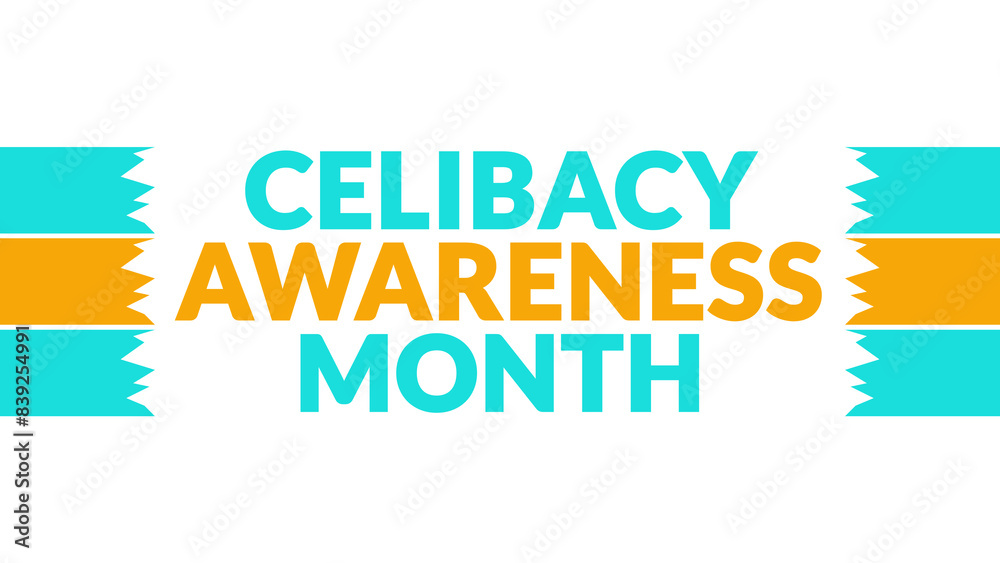 Celibacy Awareness Month text on White background with side lines ...