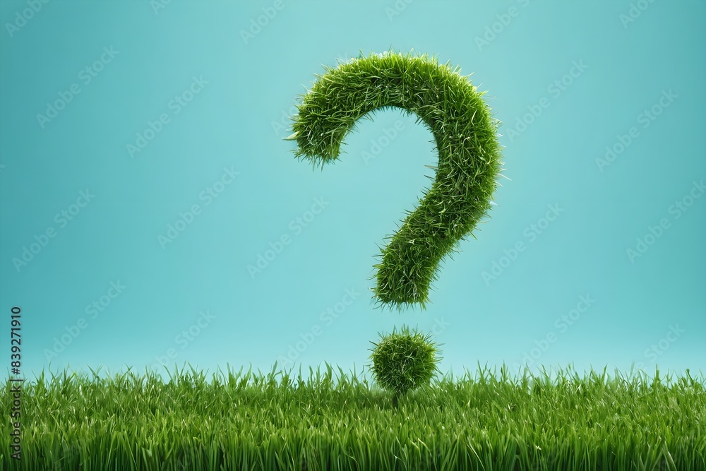Question mark on green grass, nature-inspired symbol for learning ...