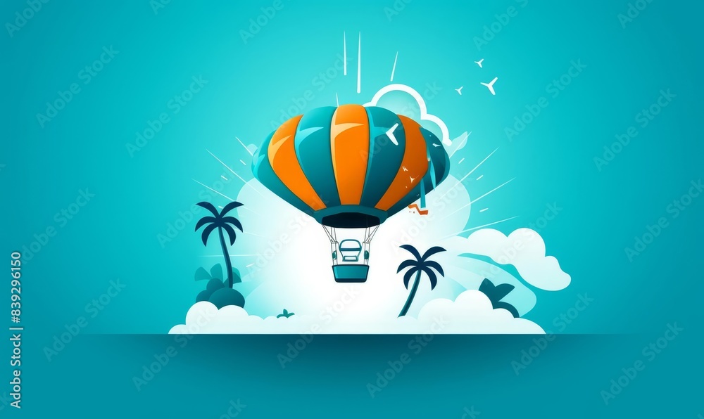 parasailing experience flat design side view ocean thrill animation ...