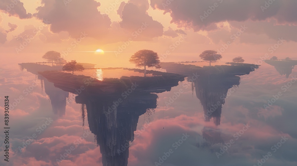 Mirage of the Ethereal Realm - Surreal Landscape with Shimmering Air ...