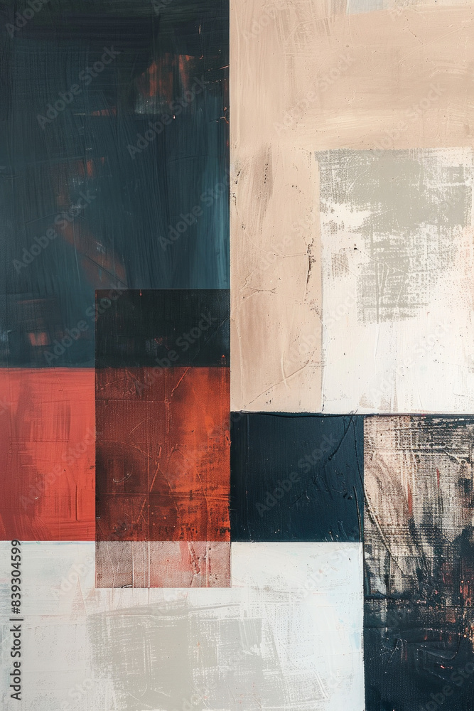 Simple, large color blocks in a modern palette, with clean edges and ...