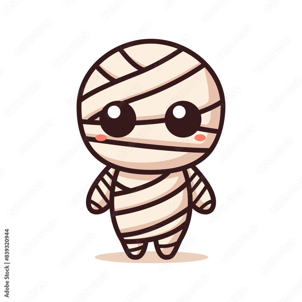 cute mummy chibi cartoon character vector illustration template design Stock Vector | Adobe Stock