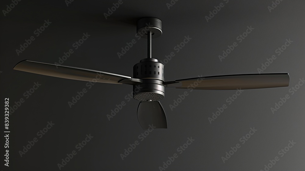 A dual-motor ceiling fan with adjustable rotating heads and industrial ...