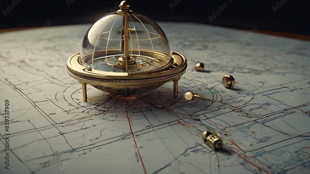 Digital Compass, a Strategic Explorer for Businesses. Depict a ...