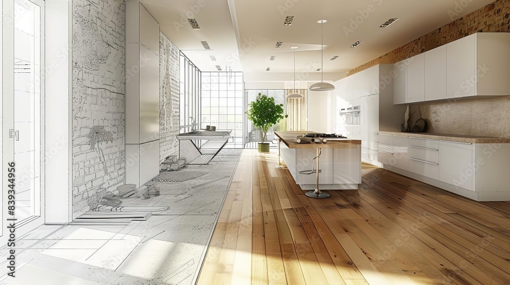 transformative home renovation process showcasing before and after ...