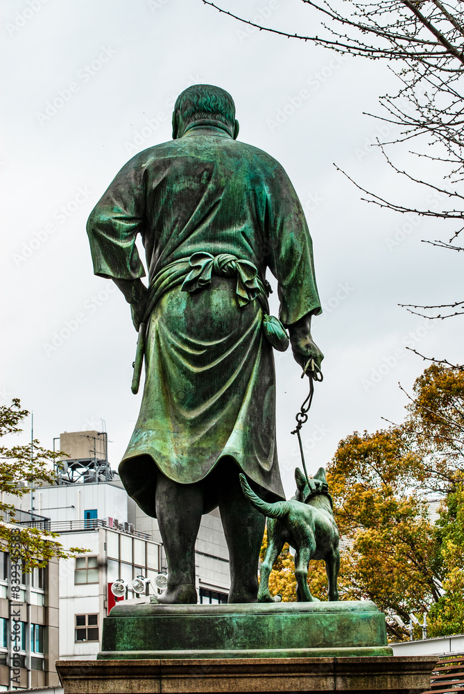 Tokyo, Japan APRIL 2024 : Saigo Takamori, the Last Samurai, bronze ...