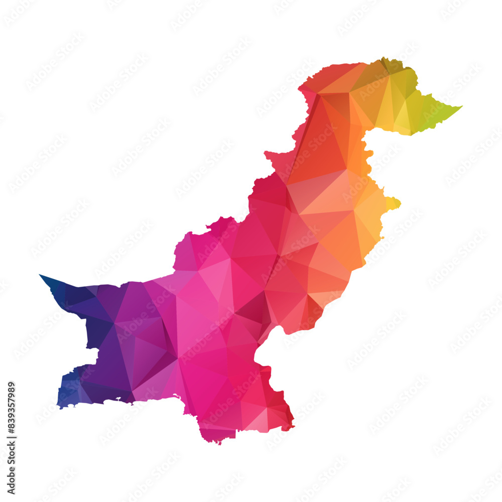 Abstract Polygon Map - Vector illustration Low Poly Color Rainbow ...