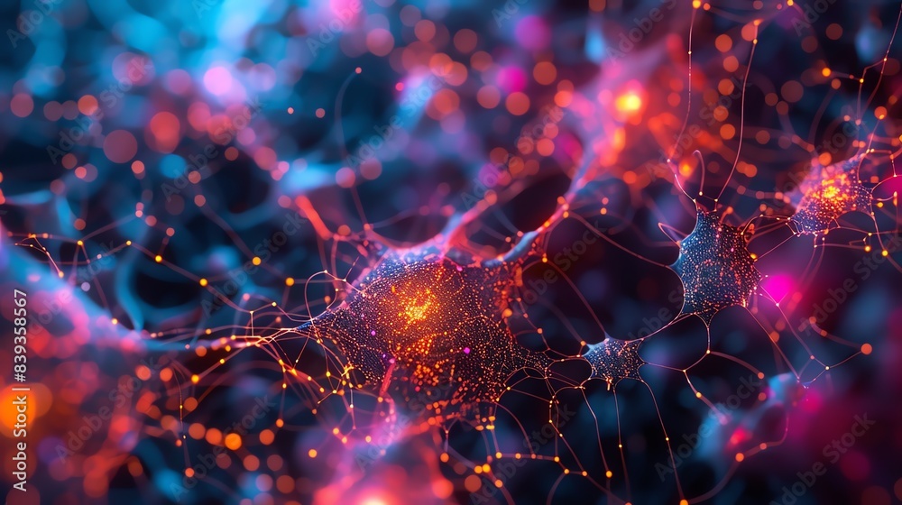 Machine learning algorithm visualized as an intricate web, colorful and ... Machine learning algorithm visualized as an intricate web, colorful and ...