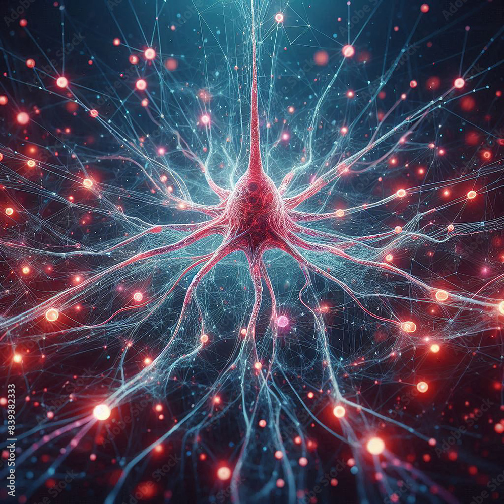 3D of rendering of the nervous system and the nervous system in the ...