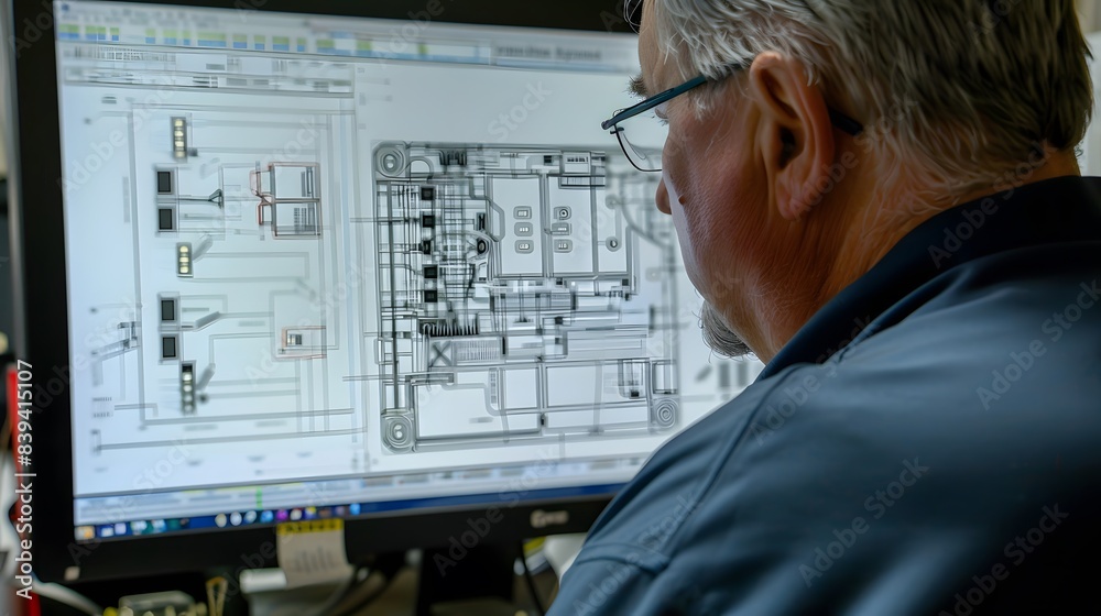 engineers conducting a comprehensive examination of schematic diagrams ...