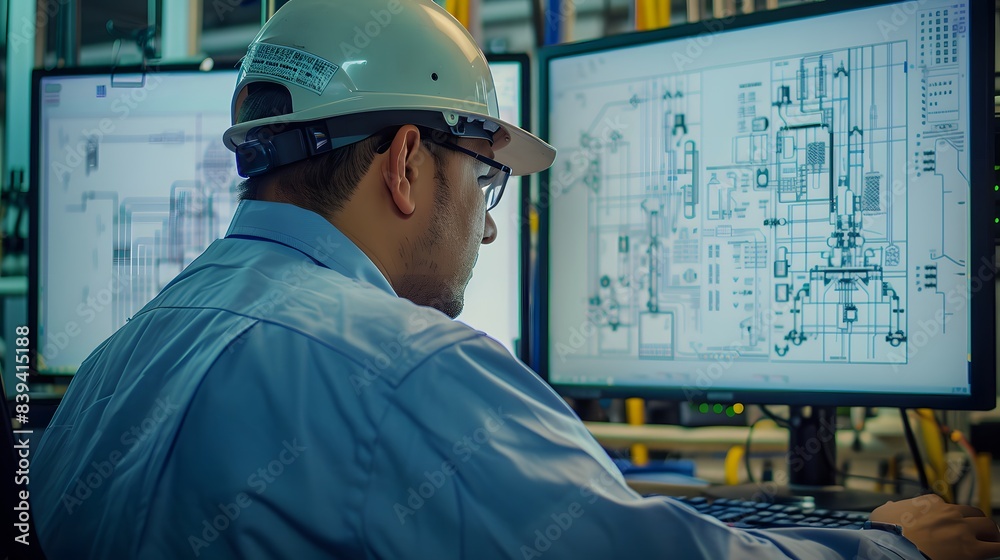 engineers conducting a comprehensive examination of schematic diagrams ...