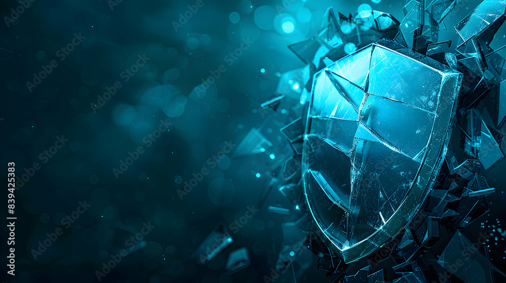 2D Vector: Security Breach Icon with Broken Shield Concept Vector ...