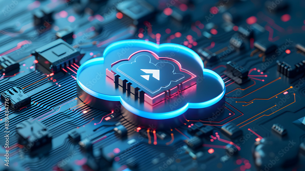 Photo realistic cloud computing disaster recovery concept with recovery ...