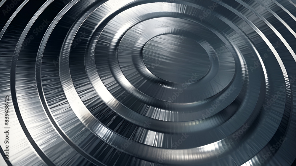 Radial blue-gray vibrations with a metallic sheen, Abstract metal ...