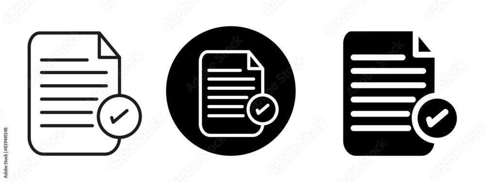 Black and white editable permit icon, permit document sheets icon ...