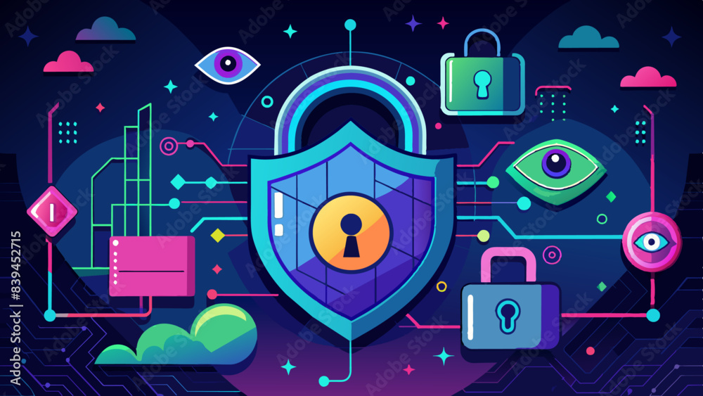 Ensuring Safe Digital Navigation with Eye-Catching Neon Lock ...
