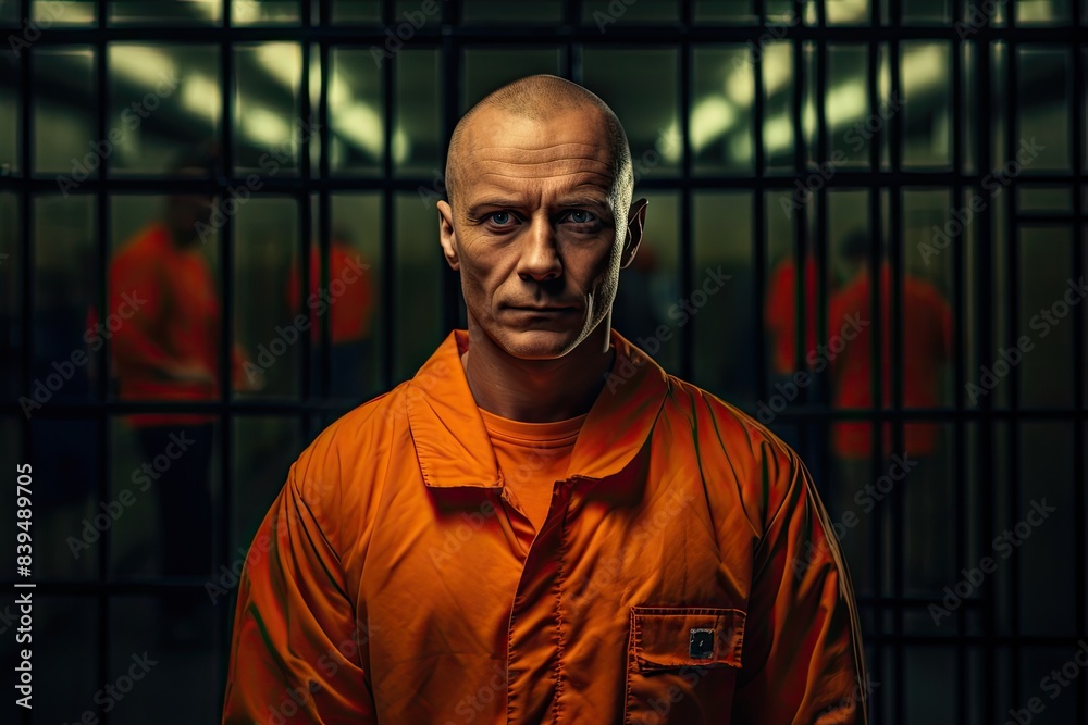 Criminal person in the prison with jail background. Jailbreak and ...