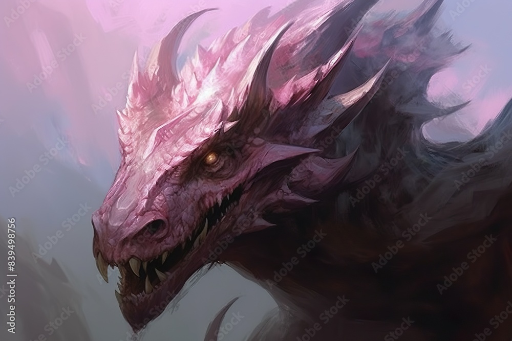 Majestic White Dragon with Fierce Eyes and Sharp Scales in a Dark ...