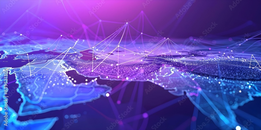A digital network map connecting Saudi Arabia with Middle East and ...