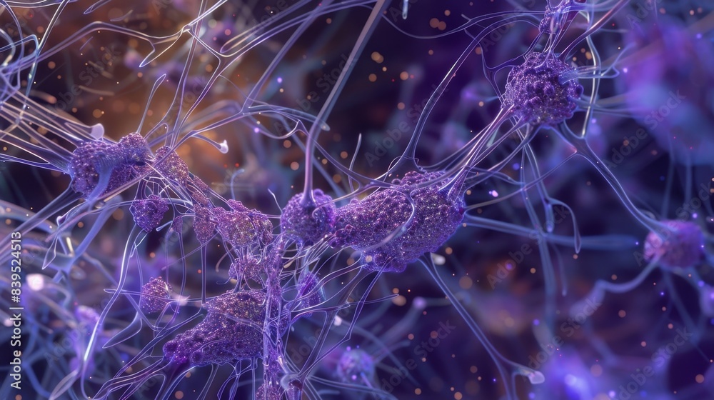 Cluster of lymph nodes connected by intricate lymphatic vessels ...