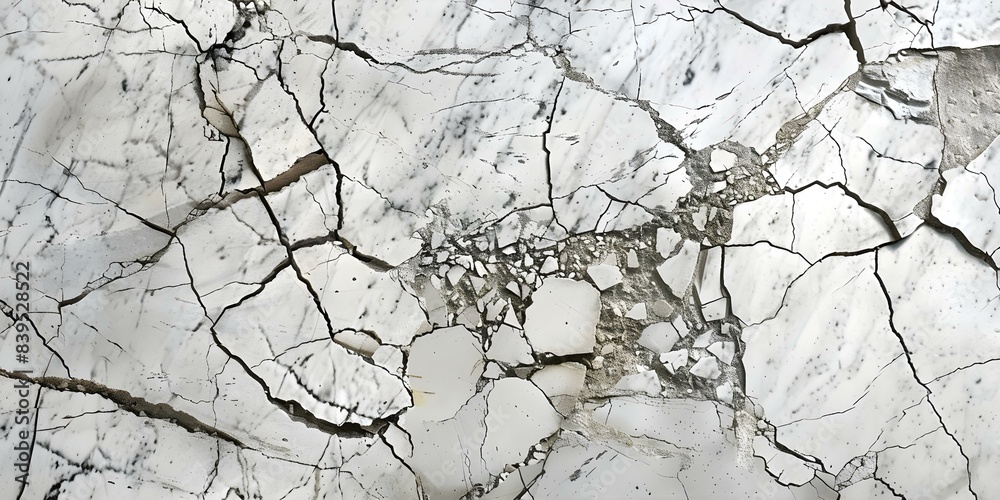 White marble concrete wall with grunge texture and scratches cracks ...