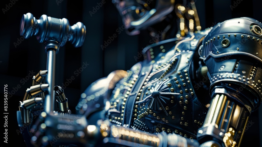 Robot judge with gavel, ai law concept. Futuristic robot judge holding ... Robot judge with gavel, ai law concept. Futuristic robot judge holding ...