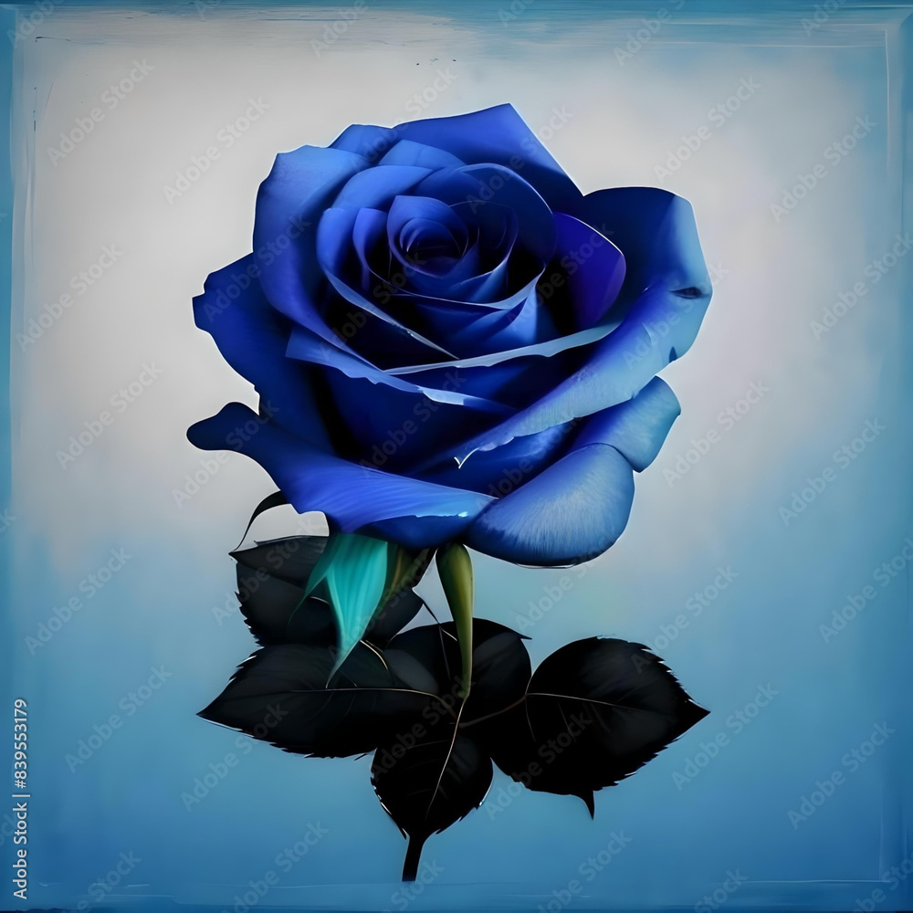 Vintage Blue Rose monochromatic Beauty. highlighting the vintage ...