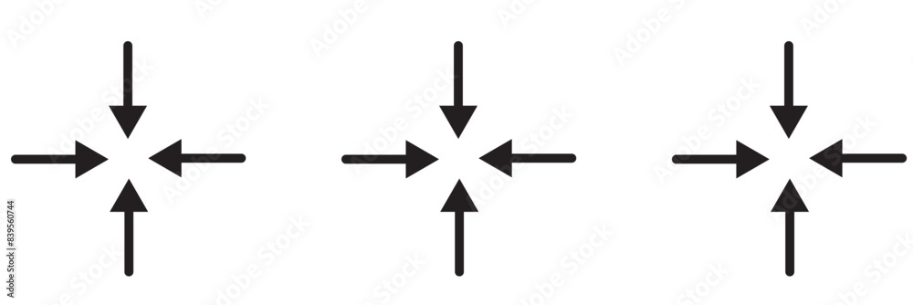 Inward arrow icon vector. Four Arrows icon sign symbol in trendy flat ...