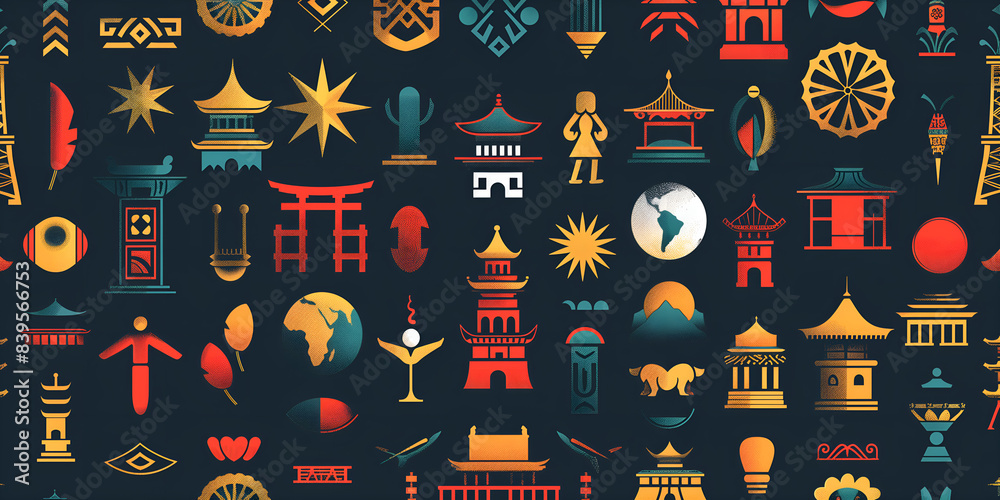 traditional symbols, ethnic richness, cultural diversity background ...