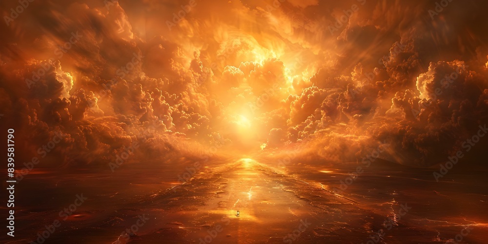 Religious Beliefs The Journey from Death to Heaven or Hell. Concept ...