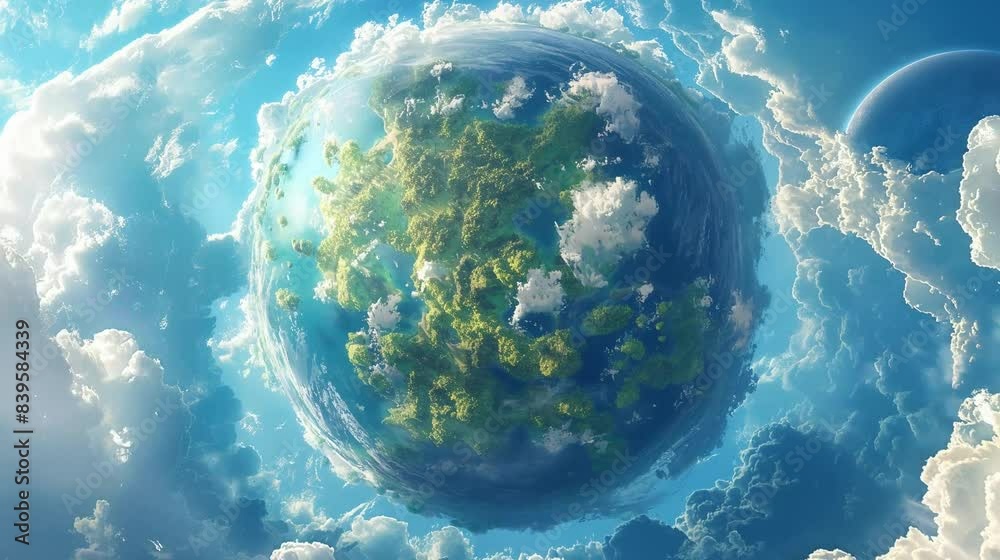 A breathtaking view of Earth, seemingly floating amidst a vast expanse ...