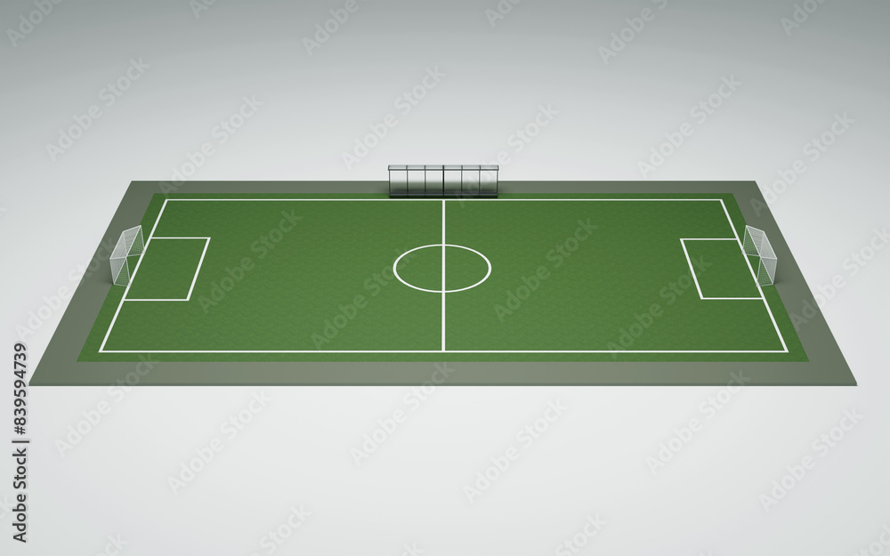 Football and Soccer Concept. Miniature Soccer Field in Soccer Ball ...