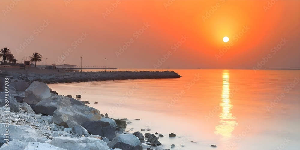 Captivating sunrise over Al Khobar seafront in Saudi Arabia. Concept ...