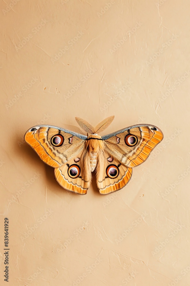 ภาพประกอบสต็อก Polyphemus Moth, border, background Wallpaper, blank in ...