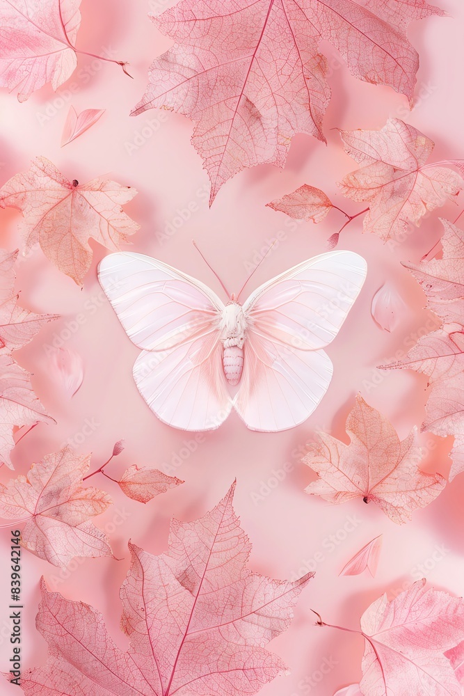 Rosy Maple Moth, border, background Wallpaper, blank in the middle ...