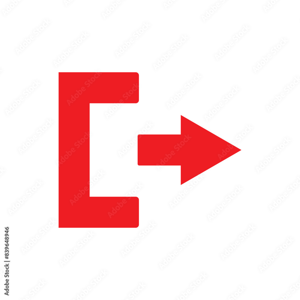 Logout, Exit vector icon for web, mobile apps, UI design. Door and Arrow symbol illustration ...