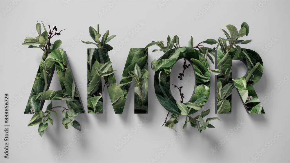 Promotional photo. The word "Amor" is printed in bold large letters ...