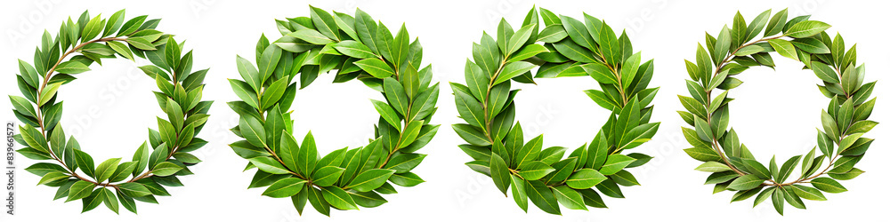 Laurus leaf crown, which is a circle of leaves and branches from the ...