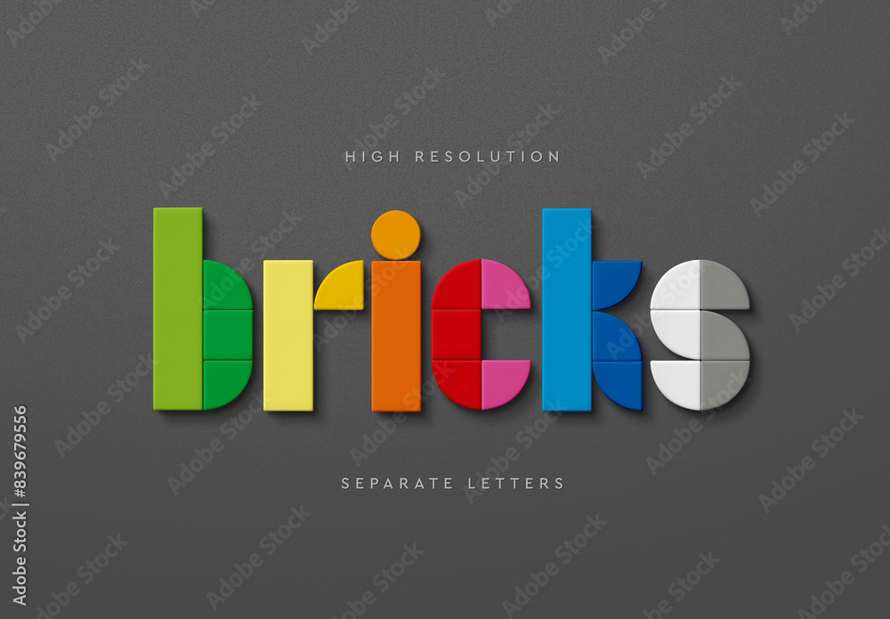 Bricks Toy Letters Alphabet A-Z Stock Template | Adobe Stock