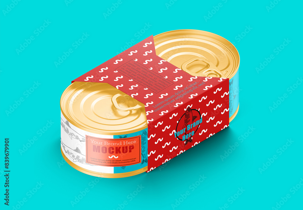 Modelo de Packaging with Tin Cans Mockup do Stock | Adobe Stock