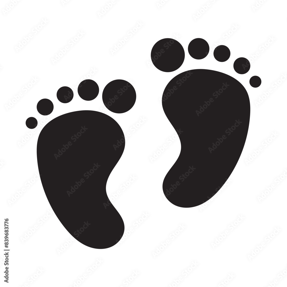 Vetor de baby feet icon vector set. footprint, newborn, kids feet sign ...