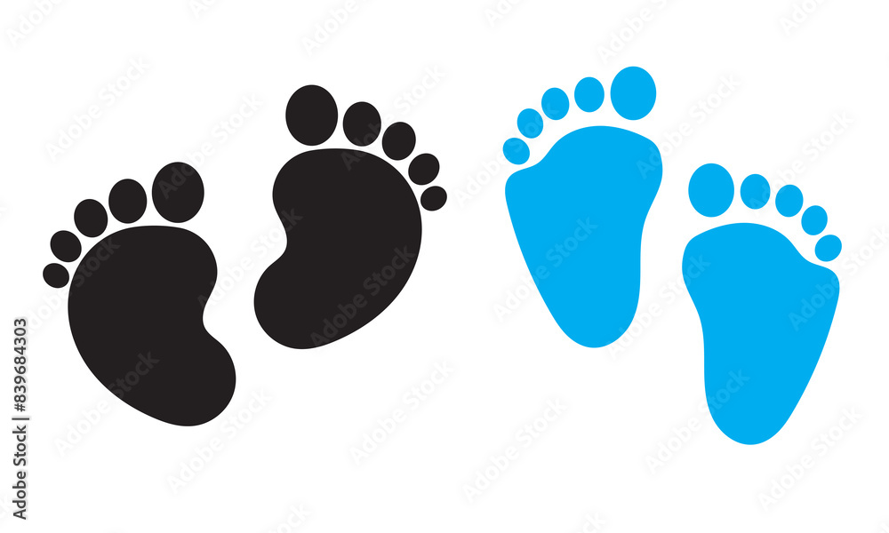 baby feet icon vector set. footprint, newborn, kids feet sign. Vector ...