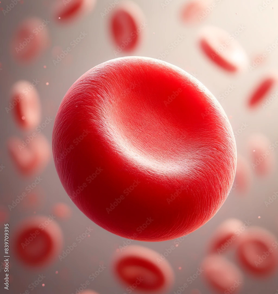 detailed and realistic image of a red blood cell, showcasing its ...
