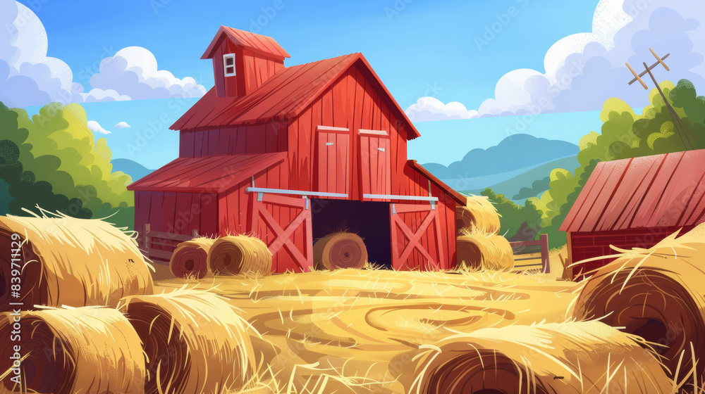 Farm theme cartoon Stock Illustration | Adobe Stock